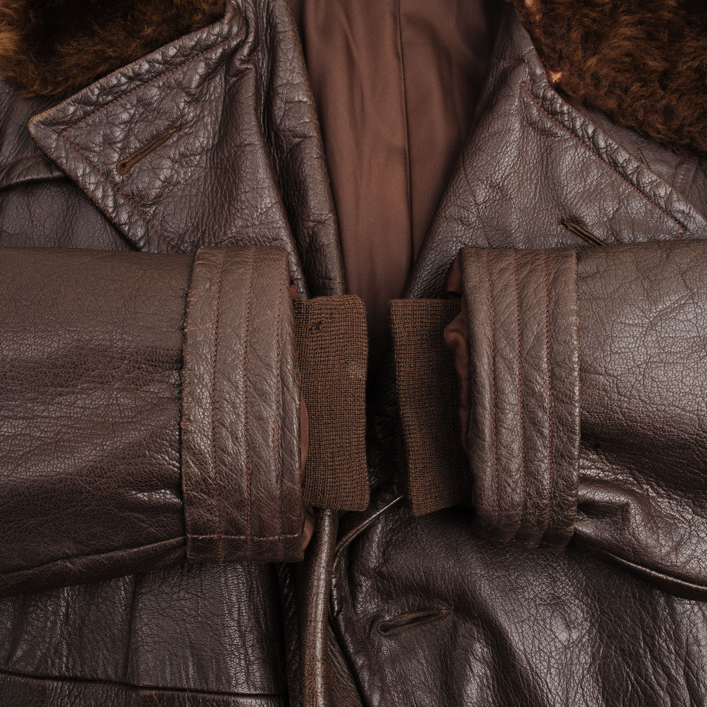 VINTAGE US NAVY M69F LEATHER TRANSPORT AIRCRAFT COAT 1940S WW2 SIZE 38 ...