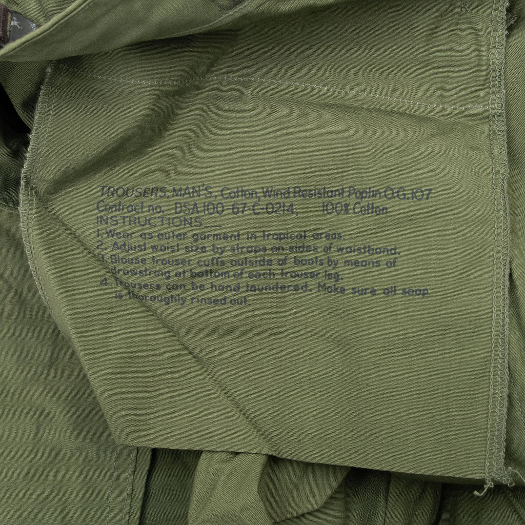 VINTAGE US ARMY TROPICAL COMBAT PANTS TROUSERS 1967 VIETNAM LARGE SHOR ...