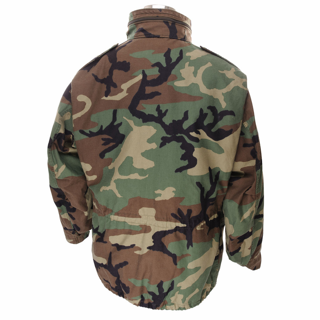 VINTAGE US ARMY M-1965 M65 WOODLAND CAMO FIELD JACKET 1996 XL REGULAR ...