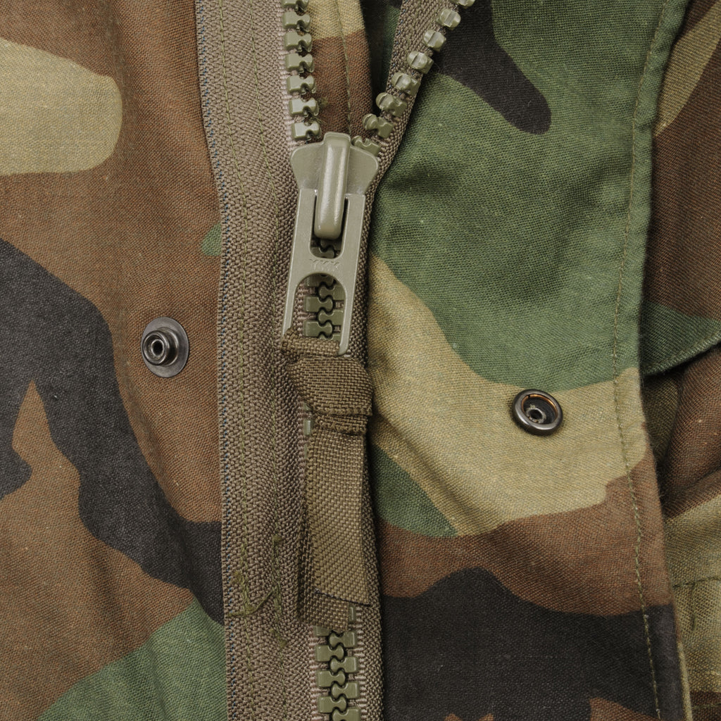 VINTAGE US ARMY M-1965 M65 WOODLAND CAMO FIELD JACKET 1989 SMALL LONG ...