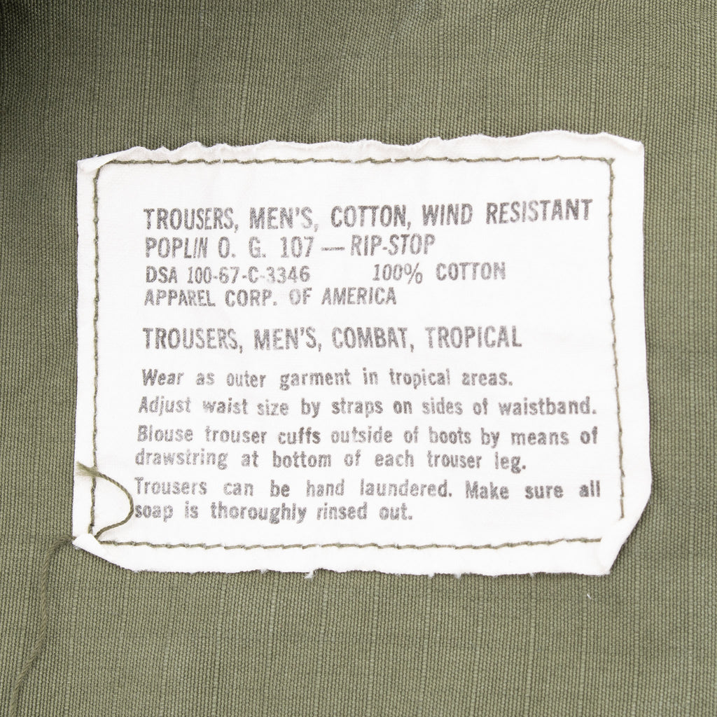 VINTAGE US ARMY RIP STOP TROPICAL COMBAT TROUSERS 1967 LARGE LONG ...