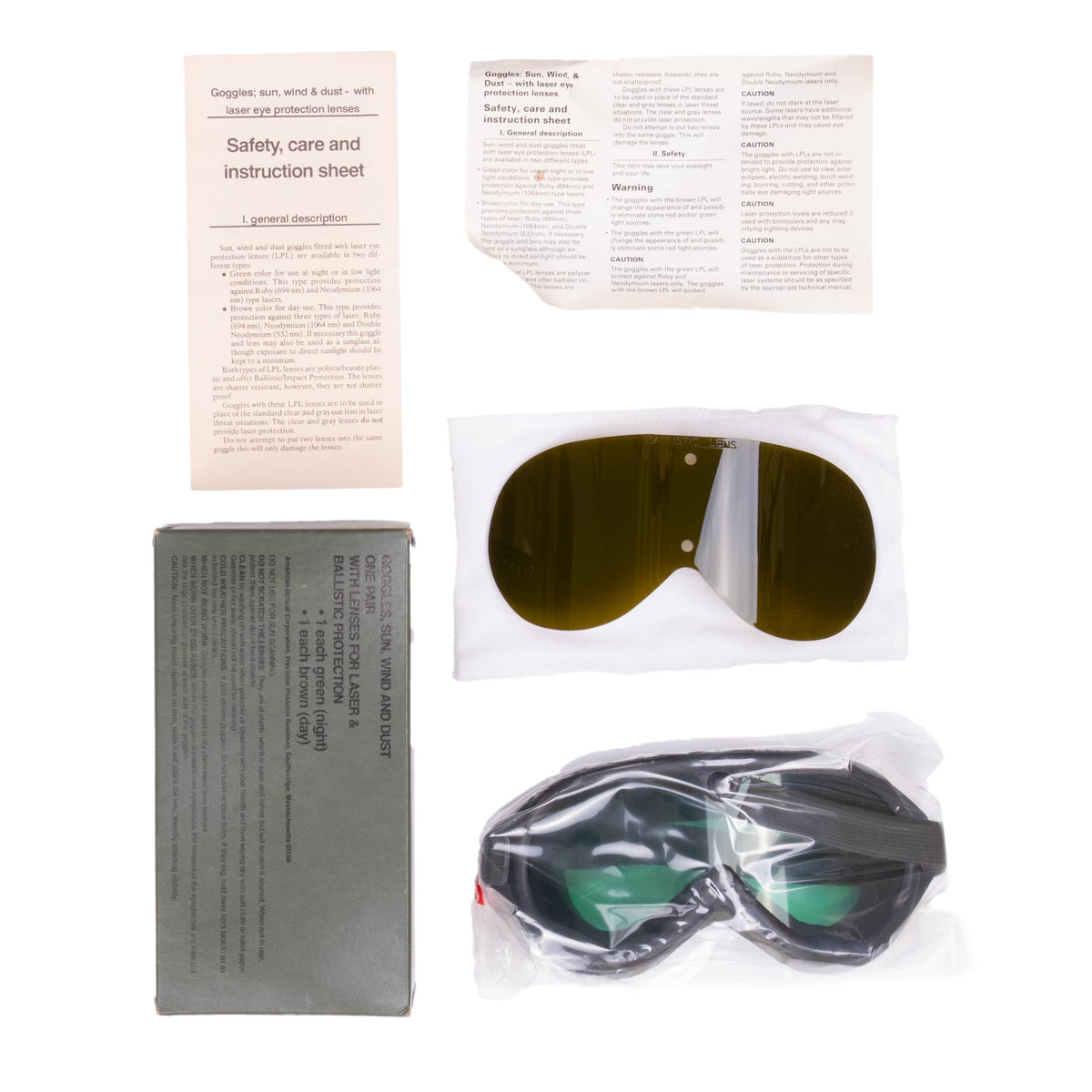 VINTAGE DEADSTOCK US ARMY BALLISTIC PROTECTION GOGGLES 1990 NOS – Rare ...