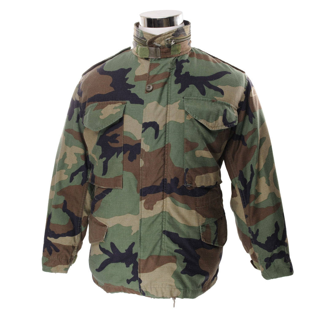 VINTAGE US ARMY M65 WOODLAND CAMO ALPHA FIELD JACKET 1984 XSMALL XSHOR ...