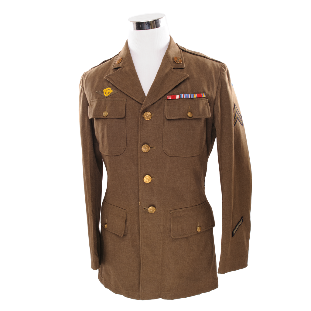 VINTAGE US ARMY UNIFORM WOOL DRESS JACKET 1941 WW2 SIZE 39L WITH PATCH ...