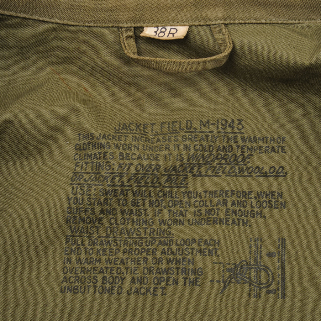 VINTAGE US ARMY M-1943 M43 FIELD JACKET 1945 WW2 SIZE 38R WITH HOOD ...