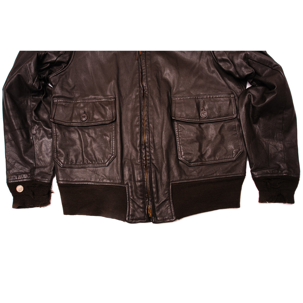 VINTAGE US NAVY COOPER LEATHER FLIGHT JACKET TYPE G-1 SIZE 42L MADE IN ...