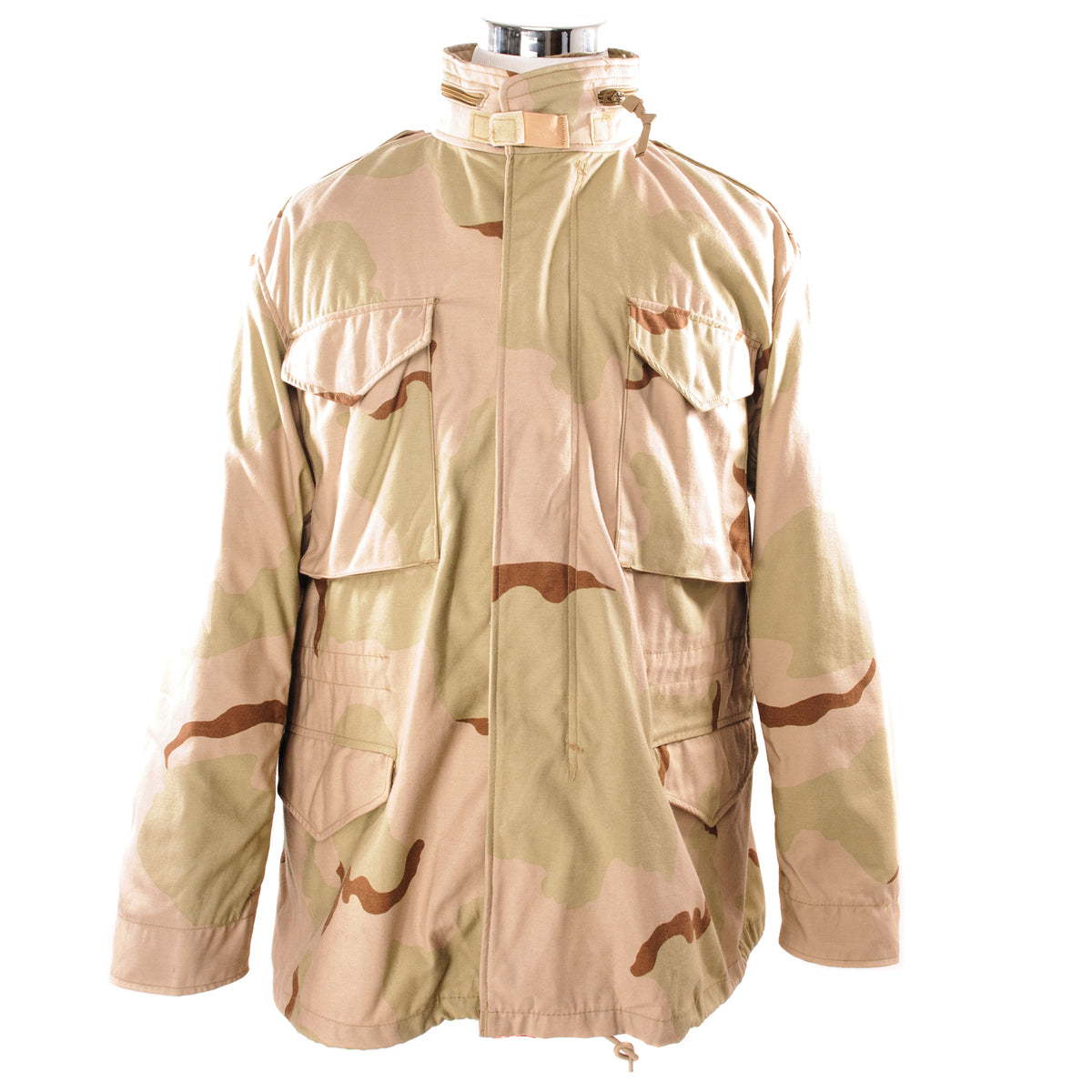 VINTAGE US ARMY M-1965 M65 FIELD JACKET DESERT CAMO 1999 SIZE LARGE RE ...