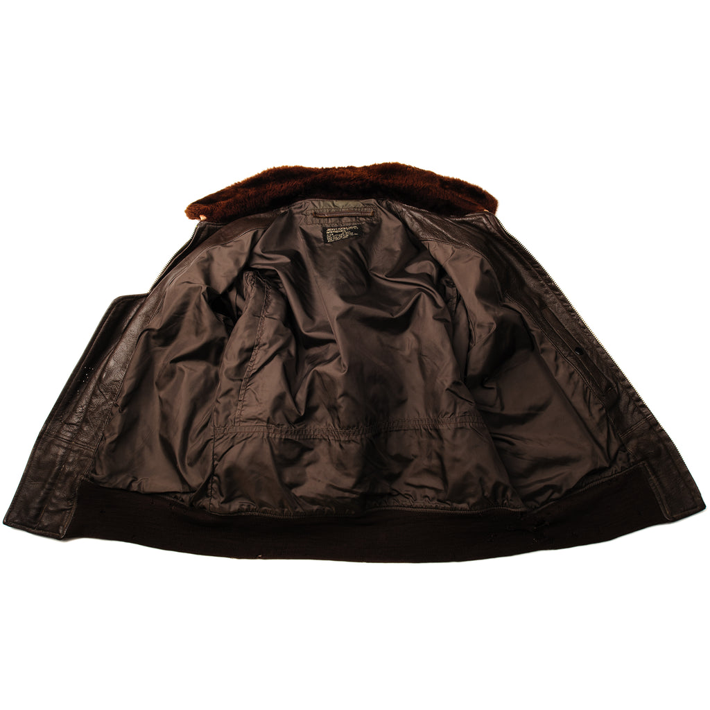 VINTAGE US NAVY LEATHER FLIGHT JACKET TYPE G-1 1968 VIETNAM WAR SIZE 4 ...