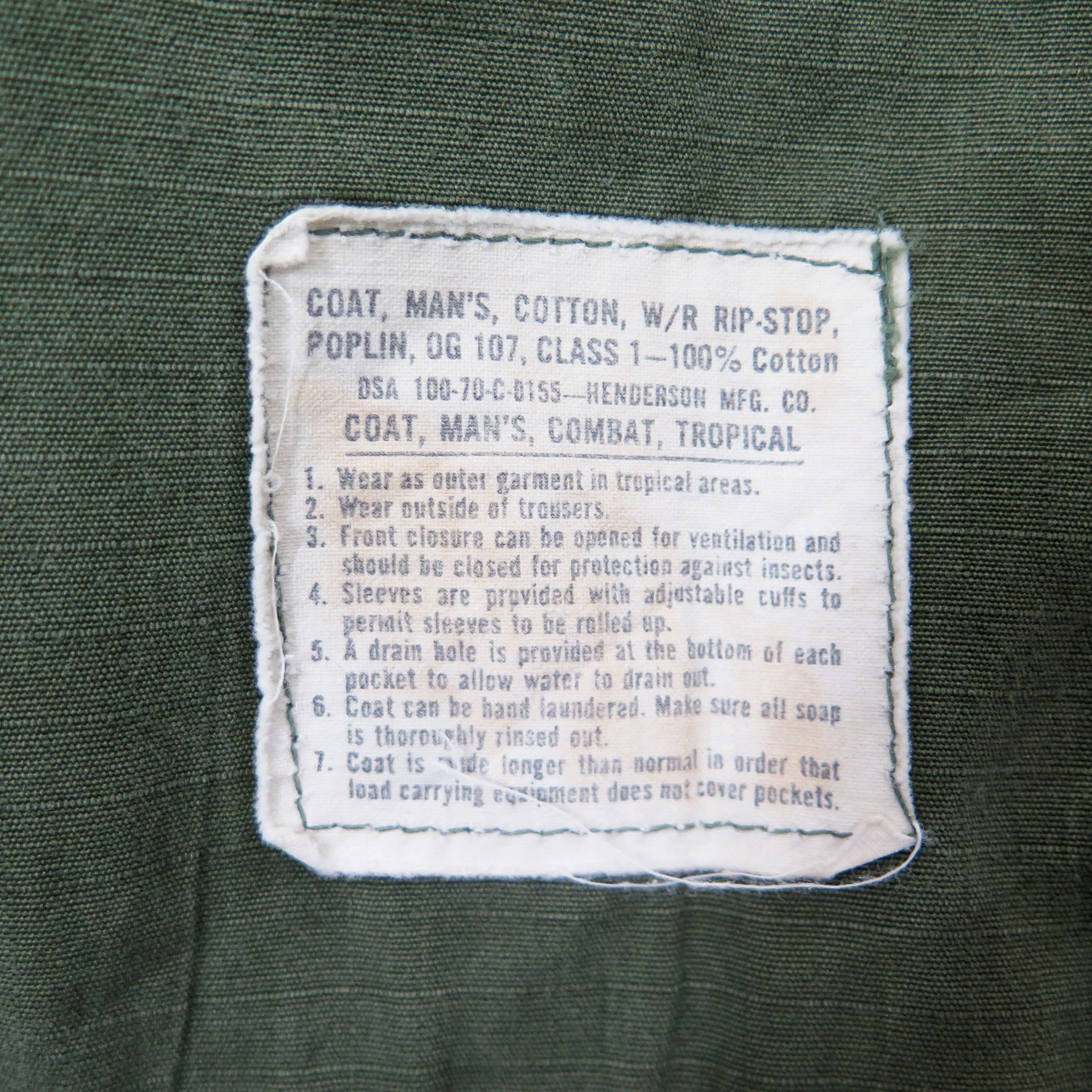 US Army Tropical Combat Jacket 5th Pattern Ripstop 1970 – Rare Gear USA